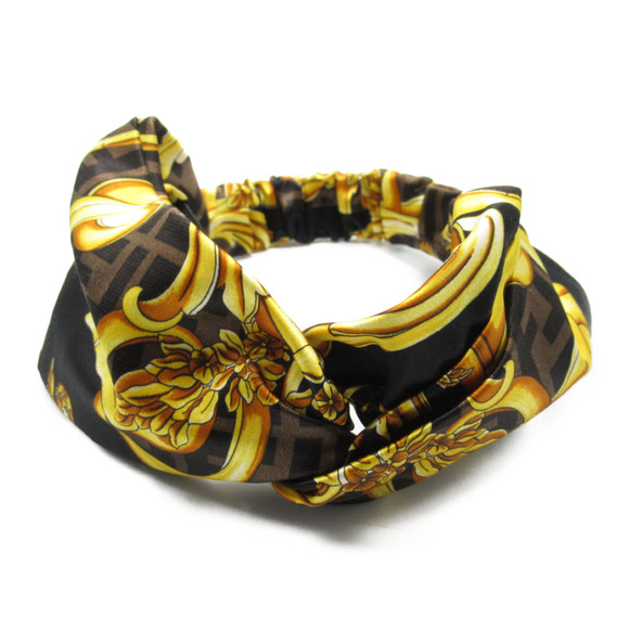 Fendi | Accessories | Fendi Hair Band Yellow Cotton Fxt40 Akxa Tu ...
